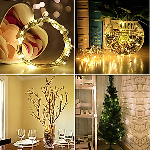 16 PCS Fairy String Lights Battery Operated,Starry String Lights,7.2ft 20 Led Firefly Lights for DIY,Christmas,Halloween,Wedding,Bedroom,Party Table Decorations(Warm White)