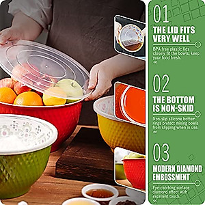 16Pcs Large Mixing Bowls with Airtight Lids Set: Zog Melamine Baking Bowl Set 5.5, 3.9, 2.6 QT, Nesting Bowls for Space Saving, Kitchen Bowls with Non-Slip Pad for Prepping, Cooking, Food Storage