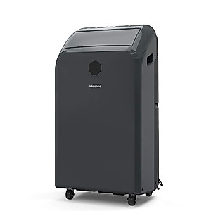Hisense Portable Air Conditioner 9,000 BTU Cooling Dehumidifier Fan for Rooms up to 400 sq.ft, Remote Control, Long Distance Air Flow, Black