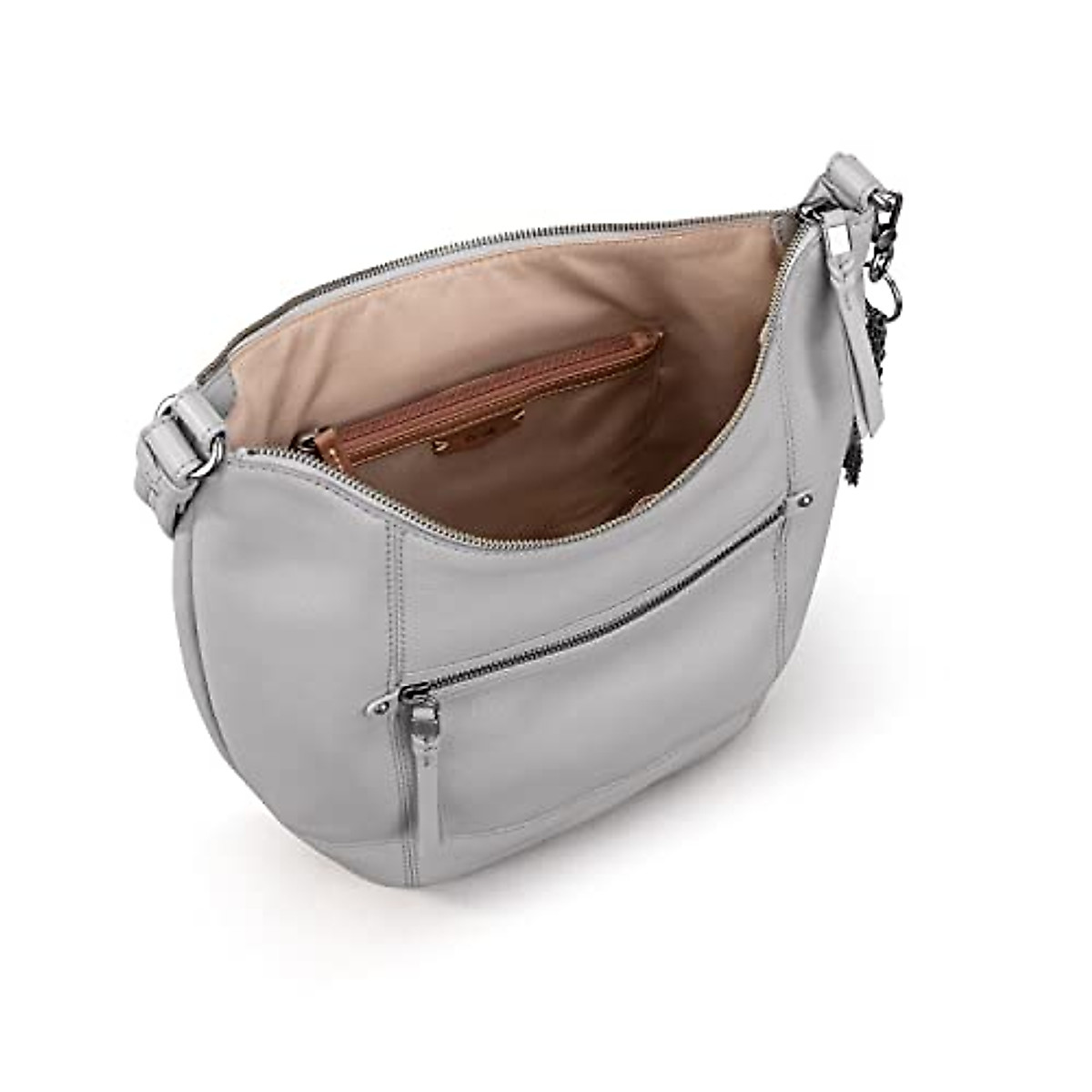 The Sak womens Sequoia Hobo Bag in Leather Soft Slouchy Silhouette Timeless Elevated Design Multifunctional Sustainably Mad, Light Smoke, One Size US