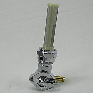 1975-2006 Harley Davidson 22mm Filtered Petcock 90 Degree Elbow Fuel Shut Off Valve - For Use with 1/4" ID Fuel Hose - Replaces HD Part # 62168-81 - Chrome Plated - Motorcycle Chopper Bobber