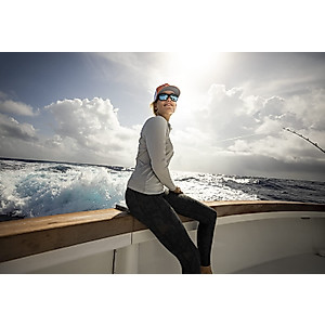 HUK Women's Waypoint Hoodie | Performance Long-Sleeve Shirt +50 UPF, Gray, Medium