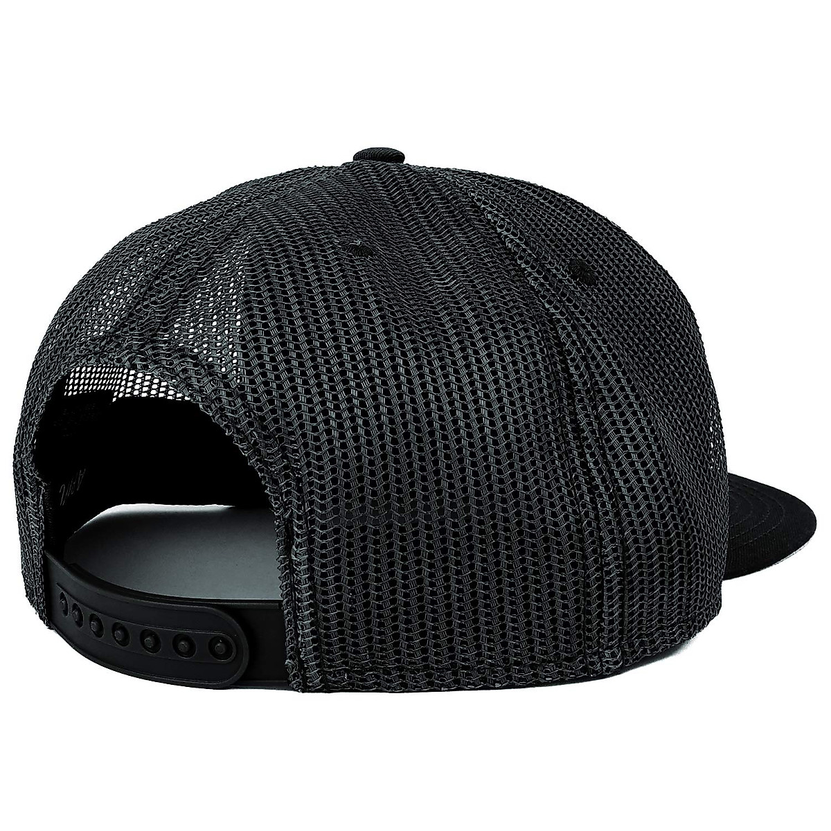 Armycrew Oversize XXL Blank Flatbill Mesh Snapback Cap - Black - 2XL