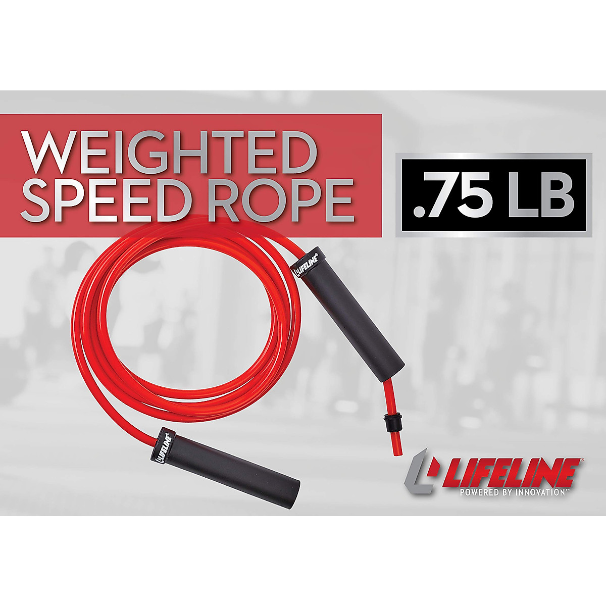 Lifeline Fitness Weighted Speed Rope - Jump Rope for Home Gym - Tone Muscles and Burn Fat with Adjustable Lengths - Two Weight Levels Available 0.75 lbs.