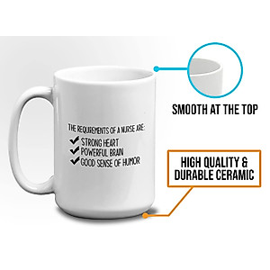 Bubble Hugs Nurse Coffee Mug 15oz White - The Requirements - Labor Clinical Certified Nursing Assistant Surgical Emergency Oncology Practitioner