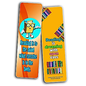 Creanoso Fantastic Reading Bookmarks for Kids (60-Pack) – Awesome Book Page Marker Clip Set – Premium Gift for Boys & Girls, Children – Rewards Incentives – Card Stock – Teacher Rewards