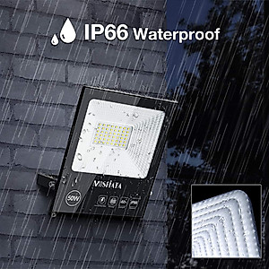 MOSFiATA 50W LED Flood Light Outdoor 2 Pack, 11000 Lumen Super Bright Security Lights, IP66 Waterproof Outdoor Work Light, 6000K Daylight White Floodlight for Garden, Yard, Lawn, Basketball Court