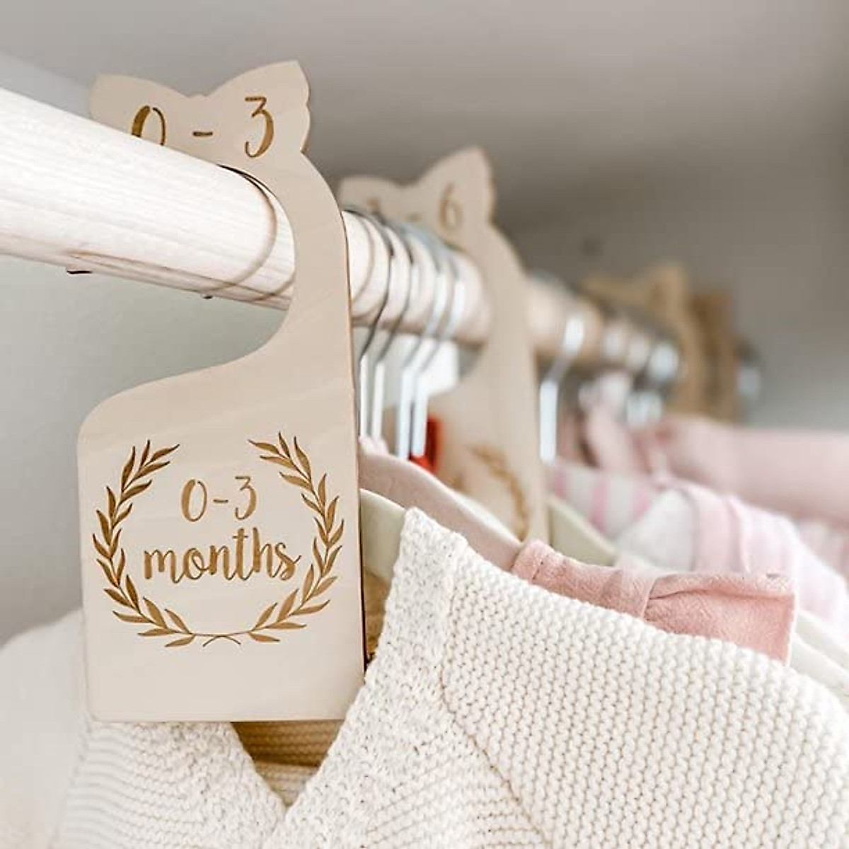 Baby Closet Dividers, Adventure Baby Closet Dividers By Month,Premium Wood Baby Closet Dividers，Thicken and One side from Newborn to 24 Months (7 Pieces)