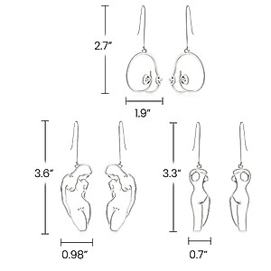 Abstract Geometric Earring Lady Body Face Form Aesthetic Dangle Earring Quirky Edgy Fun Weird Jewelry for Women