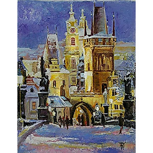 SOLD,Gateway to Prague, The Golden City By Internationally Renown Painter Yary Dluhos