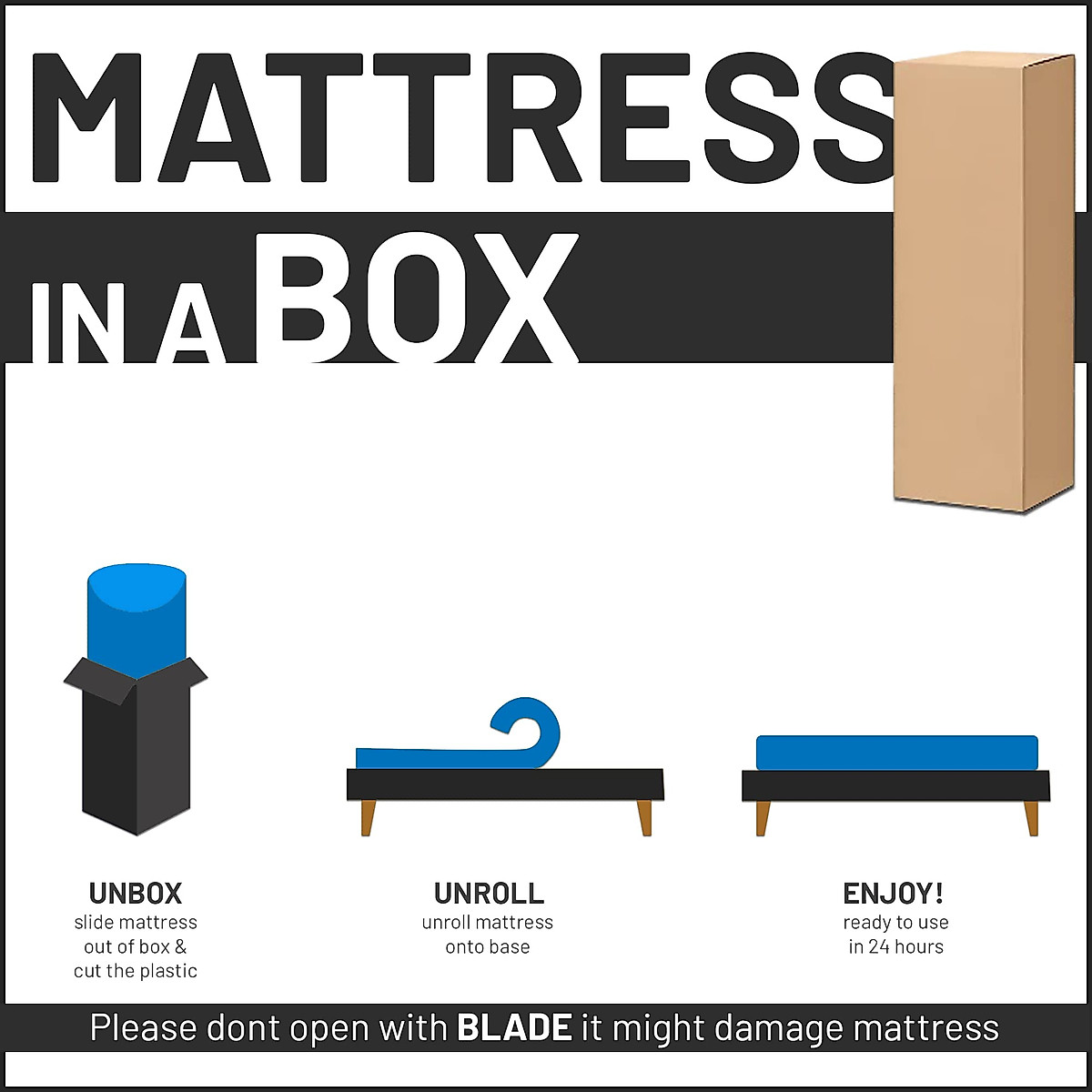 Mayton 9-Inch Vinyl Memory Foam Medium Firm Hybrid Mattress with 4-Inch Box Spring, Water Proof Mattresses Provide Cozy Sleep at Night, Durable Pocket Coil Springs for Proper Body Support, Queen