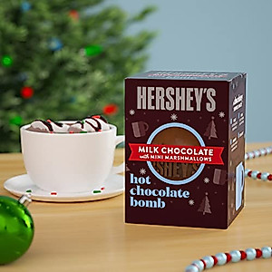 HERSHEY'S Milk Chocolate with Mini Marshmallows Hot Chocolate Bomb, Candy, Bulk, 1.25 oz Gift Boxes - Pack of 12