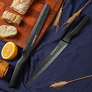 Knife Set, 6 Piece Kitchen Knife Set, High Carbon German Stainless Steel Knives Set, Non-stick Coating, Ultra Sharp, Dishwasher Safe