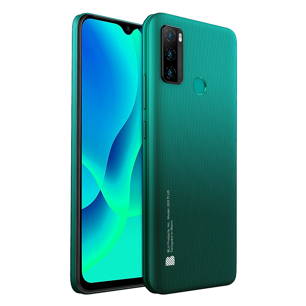 BLU G51 Plus | 2021 | All Day Battery | Unlocked | 6.5” HD+ Infinity Display | 64 GB | Triple 13MP Camera | US Version | US Warranty | 3/64GB | Green