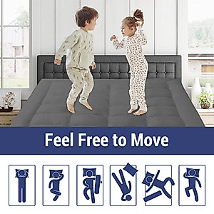 NEXHOME PRO Mattress Topper King, Extra Thick Cooling Mattress Pad with Elastic Bands, Organic Down Alternative Filled Pillow Top for Back Pain Relief