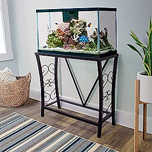 Aquatic Fundamentals 29 Gallon Metal Aquarium Stand, 30.3" L x 12.5" W, Black