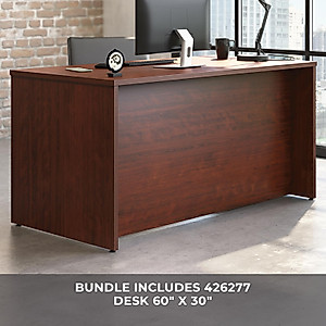OfficeWorks by Sauder Affirm 60x30 Desk, 42" Return, Classic Cherry Finish