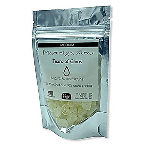 Chios Mastiha Pack 25gr (0.88oz) Medium Tears Gum 100% Natural Mastic Gum From Mastic Growers Fresh