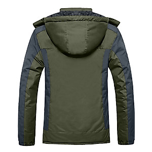 GEMYSE Men's Mountain Waterproof Ski Snow Jacket Winter Windproof Rain Jacket (Army Green,Large)