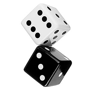 Olivia Martini Jumbo Dice Decor, Set of 2, Natural Wood Decorations with Black and White Colors, Trendy Home Interior Centerpieces for Tables, Mantles, and Shelves