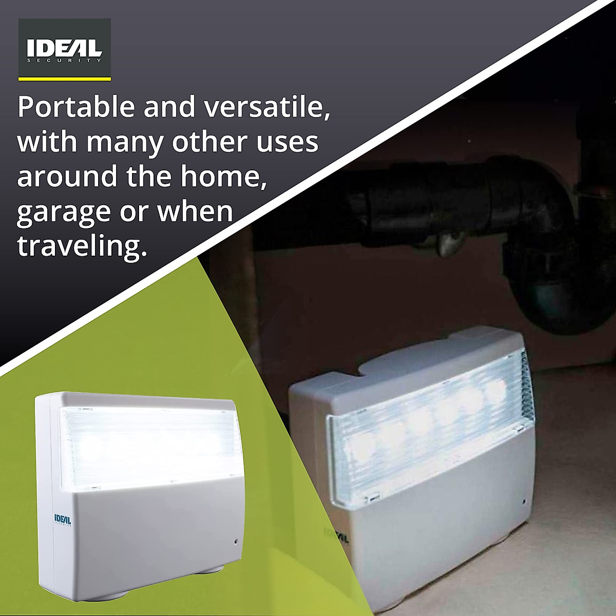 Ideal Security Rechargeable Built-In Battery Operated Emergency Light, White (200 Lumens), Set of 2