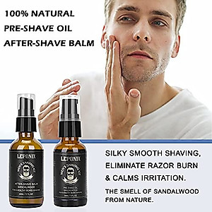 Shaving Kit for Men, Essential Kit Includes Sandalwood Shaving Cream, After Shave Lotion for Men and Pre Shave Oil Fights Nicks, Cuts and Razor Burn Shaving Gift Set for Him Men Dad Stocking Stuffers