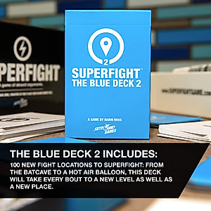 Skybound Superfight Blue Deck 2: 100 New Location Cards for The Game of Absurd Arguments | Party Game of Super Powers and Super Problems, for Kids Teens Adults, 3 or More Player Ages 8+