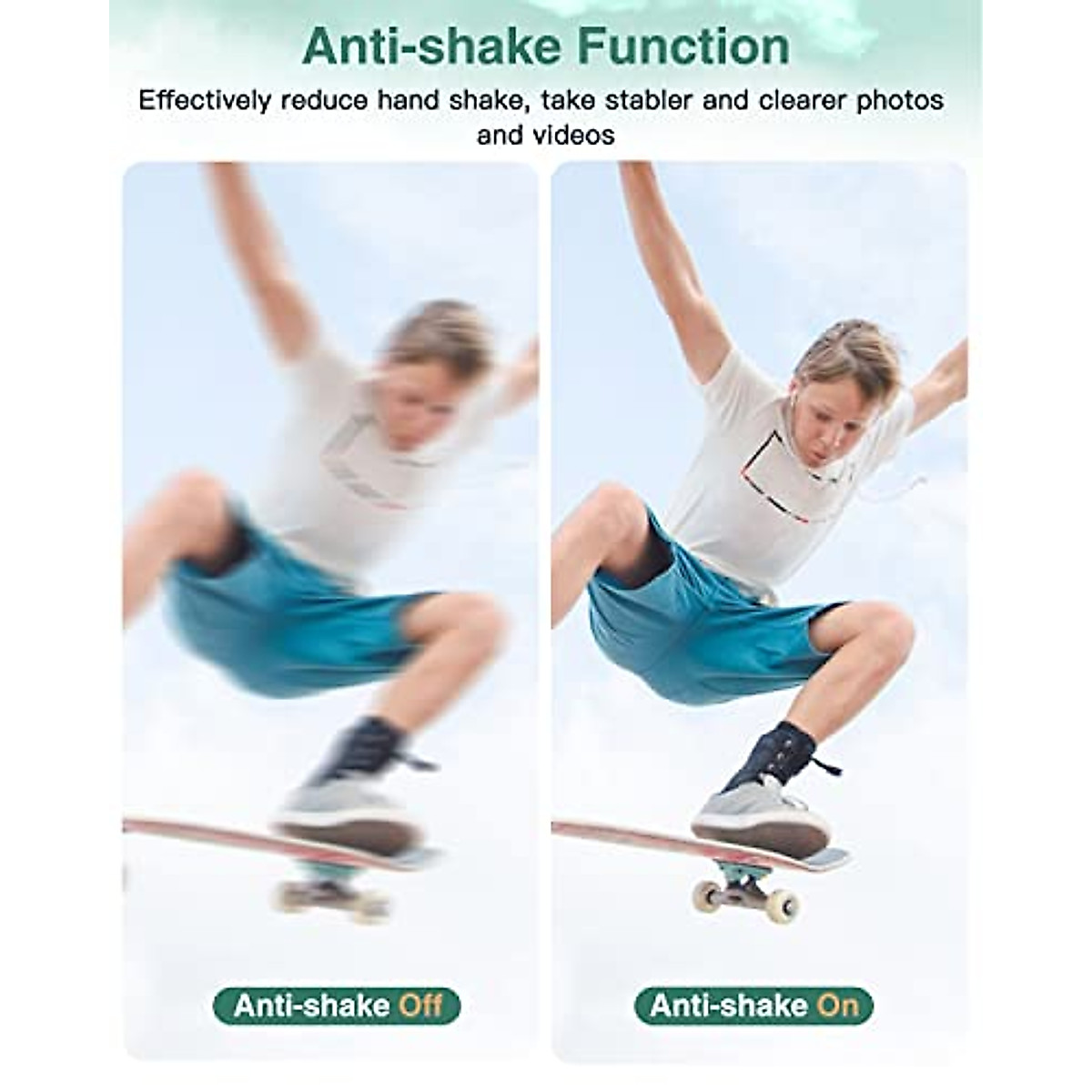 Digital Camera, Zostuic 2.7K Autofocus 48MP Kids Camera with 32 GB Card 16X Zoom Compact Portable Mini Toy Cameras Christmas Birthday Festival Gift for Kid Children Teens Girls Boys(Green)