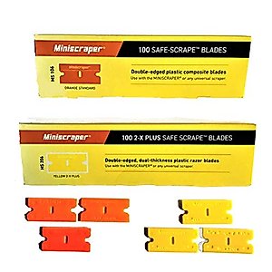 MiniScraper Double Edged Plastic Razor Blades 100 Pack MS 106 and MS 206
