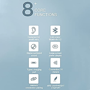 Bluetooth Headset 5.2, Two Ear Call Stereo, Compound Diaphragm, Type-C Charging Port, High Endurance Sports Bluetooth Headset Gift