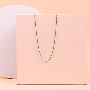 PAVOI 14K Gold Plated Curb Paperclip Box Sphere Bead Snake and Figaro Chain Adjustable Necklace (Box, White Gold Plated)