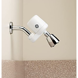 GE Shower Filter System | Connects to Shower Head to Limit Hard Water & Chlorine | Reduce Shower Water Sediment | Easy Install, No Tools Required | Replace Filter (FXSCH) Every 6 Months | GXSM01HWW