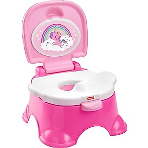 Fisher-Price 3-in-1 Unicorn Tunes Potty Training Toilet Ring and Step Stool for Toddlers