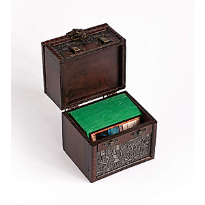 KakapopoTCG Elven Vault (Ancient Egypt) Wood Deck and Counter Box Protector Sleeve Storage Trading Cards TCG MTG Magic FaB YGO EDH Commander Box FaB TCG PTCG Dice Box DnD Spell Box