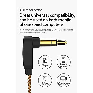 Kinboofi KBEAR KS2 in Ear Earphone, 1BA 1DD Stereo IEM, HiFi Noise Cancelling Sport Hybrid Headphones with PCB Frequency Board, 2 PIN Detachable Cable, for Audiophile (with Mic, Black)