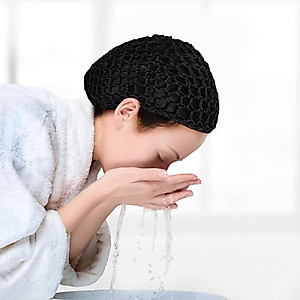 Etercycle 3 Pieces Mesh Crochet Hair Net Snoods for Women, Soft Rayon Knit Crochet Hairnet Hair Cover Accessory for Sleeping (Black)