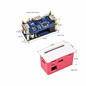 waveshare PoE Ethernet USB HUB HAT with Box ABX Case for Raspberry Pi Zero/Zero W/2 W/Zero WH/2 WH, with 1 RJ45 10/100M Ethernet Port, 3 USB Ports Compatible with USB2.0/1.1,802.3af-Compliant