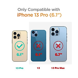 GVIEWIN Bundle - Compatible with iPhone 13 Pro Case (Hibicus) + Magnetic Phone Ring Holder (Glitter/Silver)