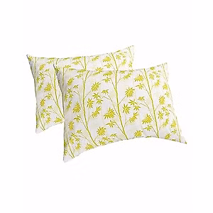 Edwiinsa Yellow Floral Pillow Covers Standard Size Set of 2 Bed Pillow, Botanical Modern Abstract Art Aesthetics Plush Soft Comfort for Hair/Skin Cooling Pillowcases with Envelop Closure 20''x26''