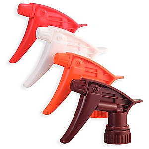 The Mop Mob Chemical Resistant Spray Head 4 Pack. Industrial Sprayer Perfect for Auto/Car Detailing Supply & Janitorial Cleaners. Heavy Duty Low-Fatigue Trigger & Nozzle Replacement Fits 32oz Bottle