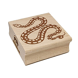 Winding Striped Snake Square Rubber Stamp for Stamping Crafting - 1.75in Medium