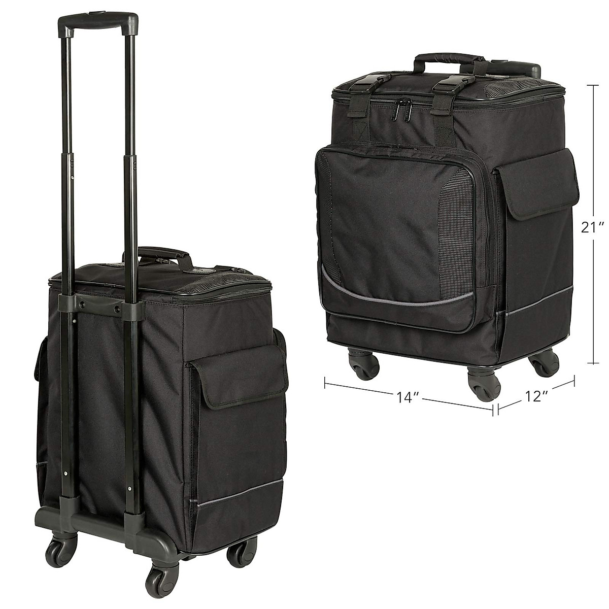 GOODHOPE BAGS Elevated 12 Bottles Wine Cooler with 4-Spinner Wheels