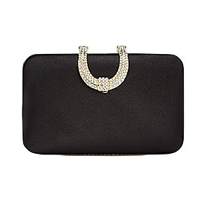 New! Womens INC I.N.C. International Concepts Black Danyele Satin Clutch