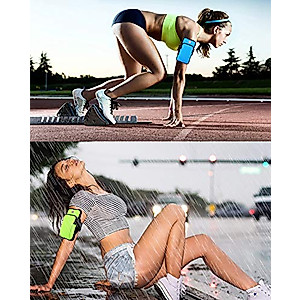 ANJ Outdoors Premium Elastic Running Armband for IPhone X, 8 plus, 7, Galaxy Phones | Water Resistant | Large Capacity Upper Arm Band to hold Money, Cards and Keys |Ideal Running Phone Holder (Black)