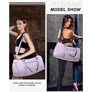 Gym Bag Womens Mens with Shoes Compartment and Wet Pocket Travel Duffel Bag for Women for Plane Sport Gym Tote Bags Swimming Yoga Waterproof Weekend Overnight Bag Carry on Bag Hospital Holdalls