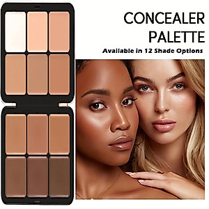 Carla Secret Makeup, Carla Secret Concealer Palette, Carla Secret Makeup Pallet, 12 Color Concealer Foundation Palette with Concealer Brush, Long-Wearing Coverage Makeup Palette (#01)