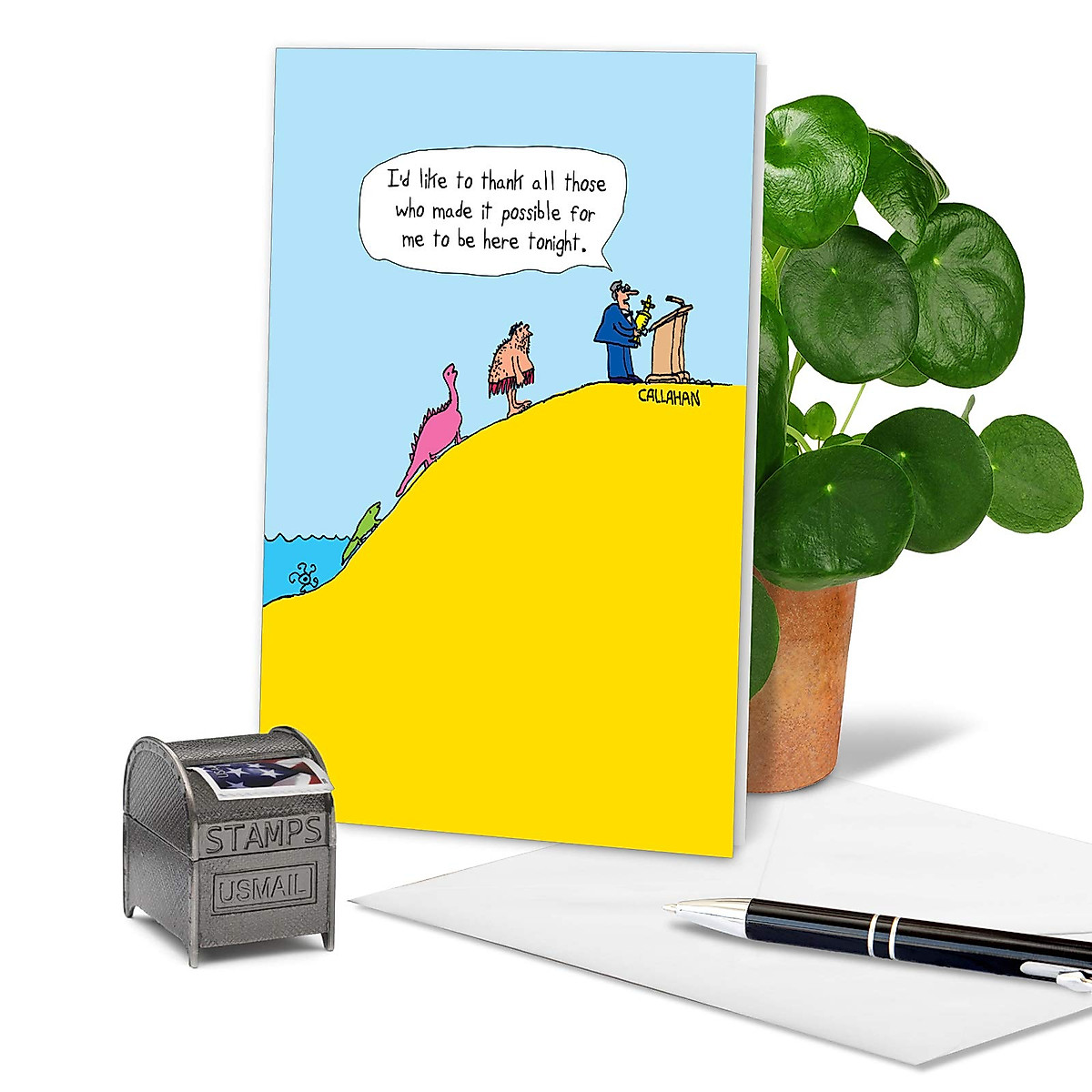 NobleWorks - Funny Congratulations Greeting Card - Cartoon Congrats Notecard with Envelope - Thanks Evolution C6192CGG