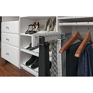 Easy Track Ra1200 Sliding Tie Rack, 20 Hook, White