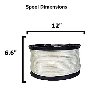 3/16 inch Nylon Rope - 1000 Foot Spool - Knotrite | 100% Nylon - Solid Braid - Dyeable - Industrial Grade