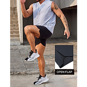 COOFANDY Men's Gym Workout Shorts Quick Dry Bodybuilding Weightlifting Pants Training Running Jogger with Pockets Black